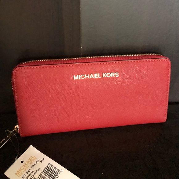 Michael Kors | Bags | Michael Kors Red Wallet | Poshmark